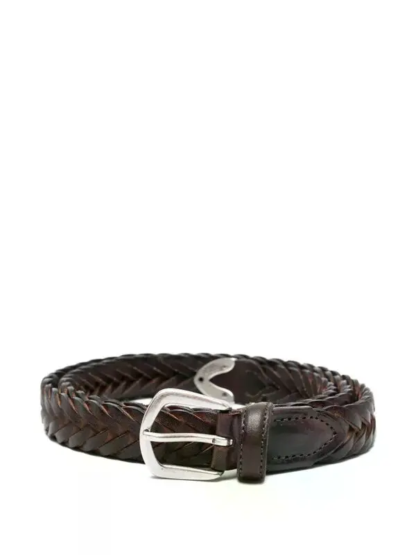Eleventy Braided Leather Belt