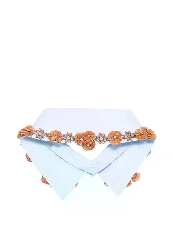 Dice Kayek Crystal-embellished Striped Collar