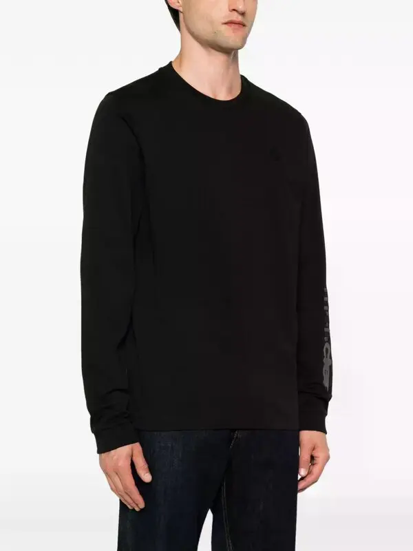 Moncler Cotton Jersey Long Sleeve T-shirt - Black