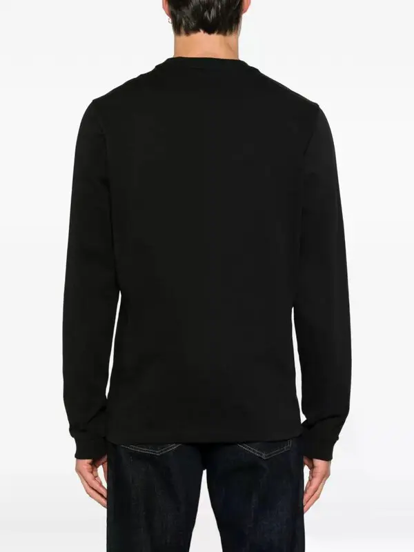 Moncler Cotton Jersey Long Sleeve T-shirt - Black
