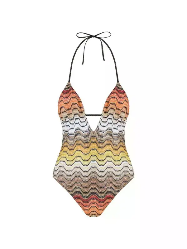 Missoni One-piece Swimsuit With Greek Motif - Orange