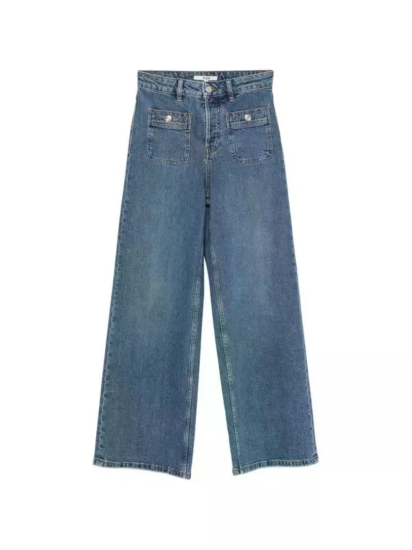 Maje Patch-pocket Straight-leg Jeans - Blue