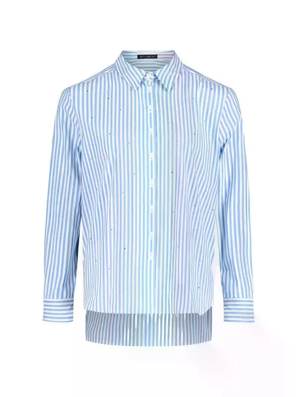 BETTY BARCLAY Crystal Embellished Striped Shirt