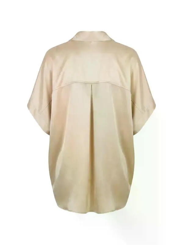 Brunello Cucinelli Monili-chain Short-sleeved Blouse - Neutrals