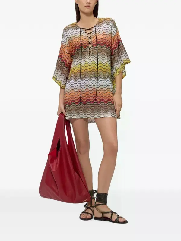 Missoni Short Caftan In Viscose Lam - Orange