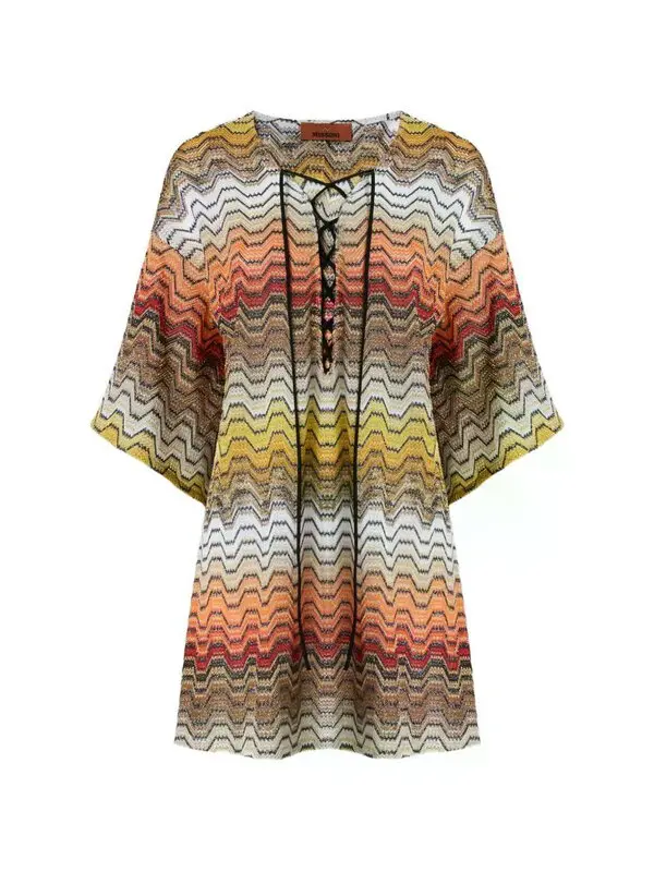 Missoni Short Caftan In Viscose Lam - Orange