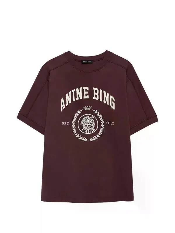 ANINE BING Jaylin Logo-print Crew-neck T-shirt