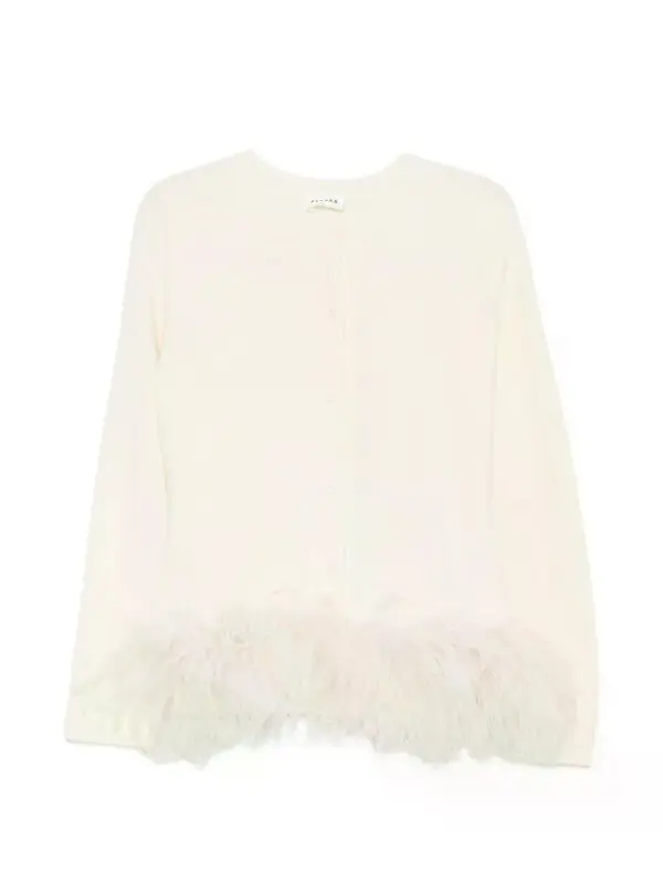 P.a.r.o.s.h Feather-trim Rear-tie Cardigan