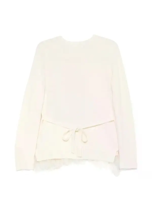 P.a.r.o.s.h Feather-trim Rear-tie Cardigan