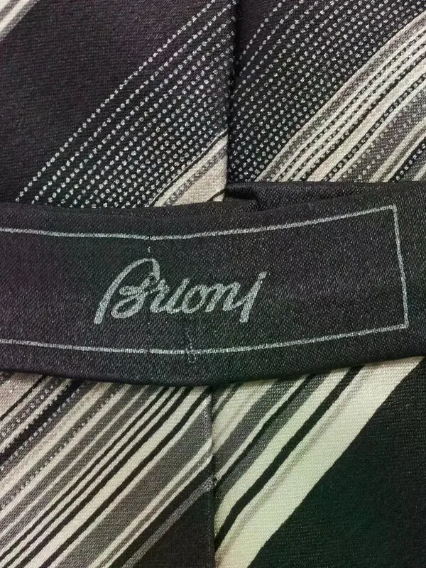 Brioni Striped Satin Neck Tie