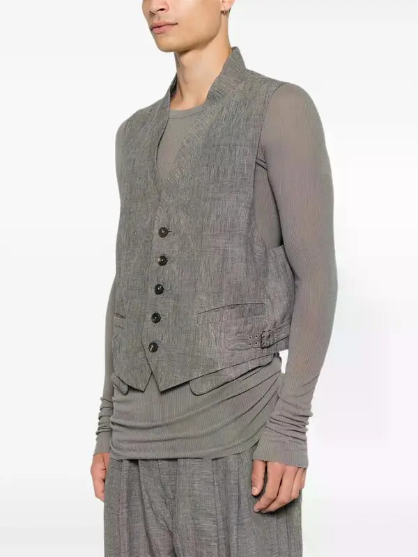 ZIGGY CHEN Prince Of Wales Pattern V-neck Waistcoat