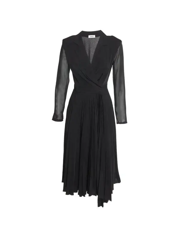 Sandro Pleated Midi Dress - Black