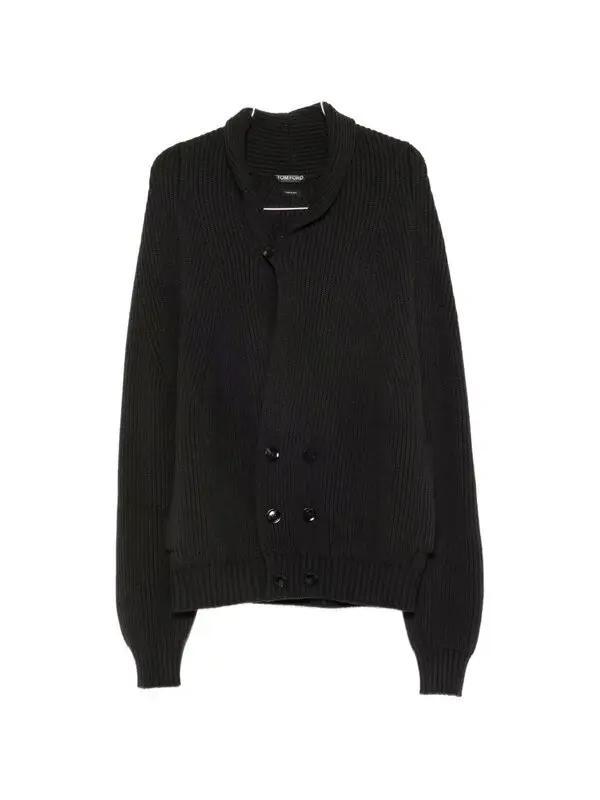 TOM FORD Ribbed-knit Shawl-collar Cardigan