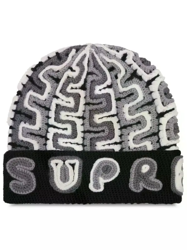Supreme Yarn Appliqué Black/ Beanie