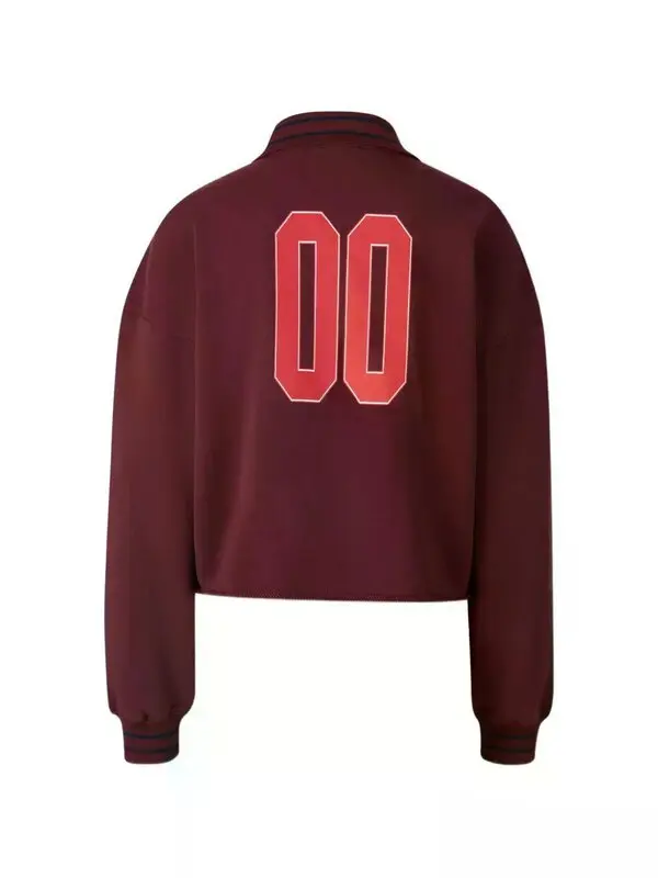 Off-White Cropped Cotton Hoodie With Logo Print