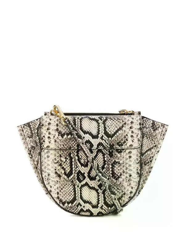 WANDLER Python Print Tote Bag - Black