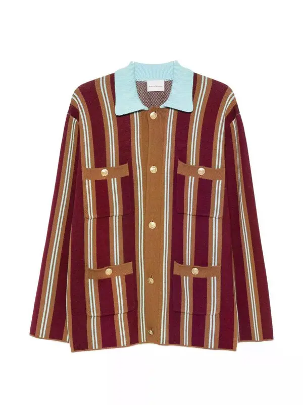 Drole De Monsieur Vertical-stripe Cardigan