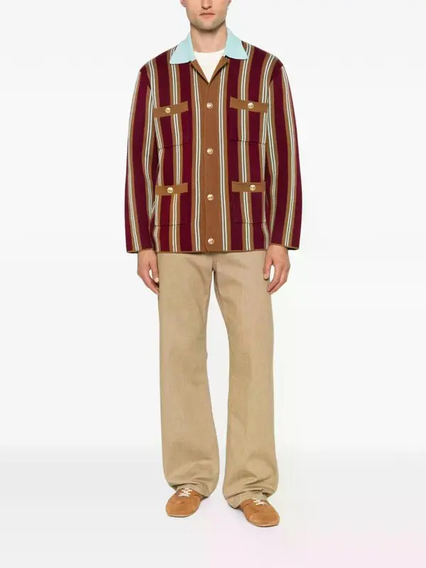 Drole De Monsieur Vertical-stripe Cardigan
