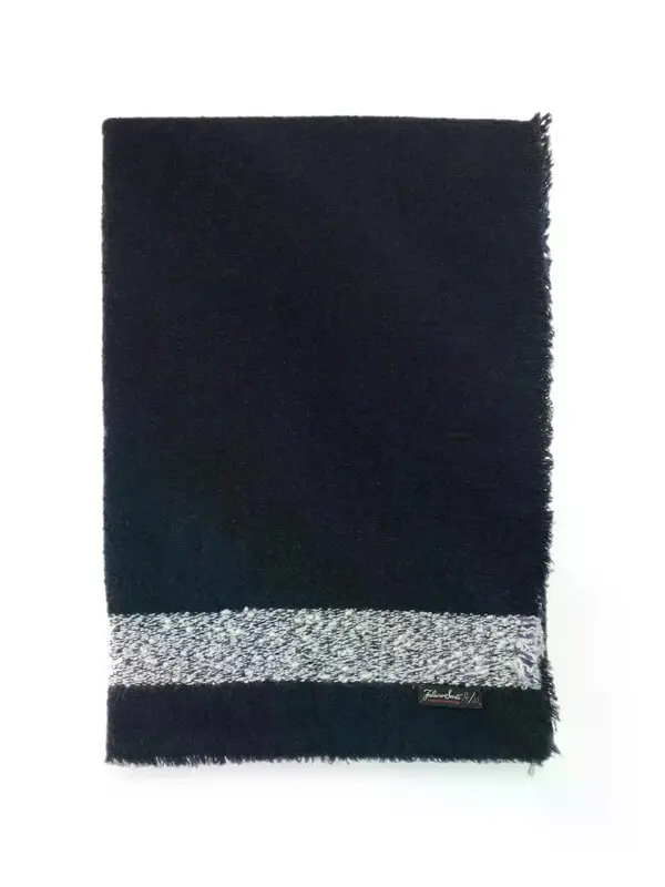 Faliero Sarti Contrast-trim Frayed Scarf - Blue