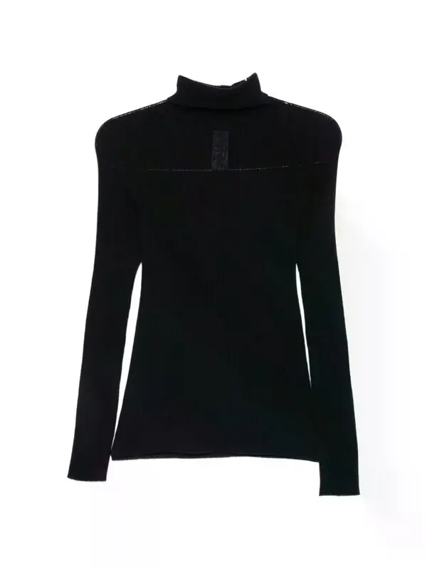 Fabiana Filippi Ribbed Knit Roll Neck Sweater - Blue