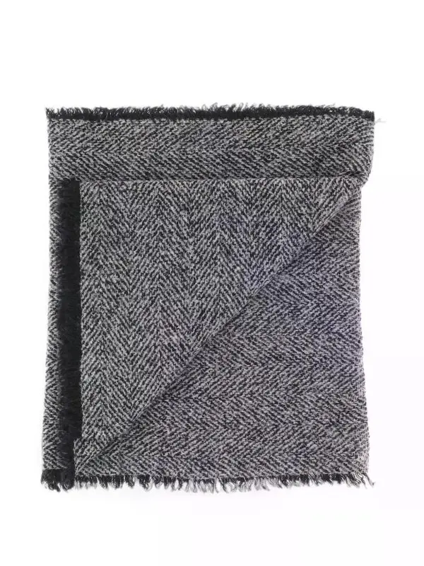 Faliero Sarti Herringbone-pattern Fringed Scarf