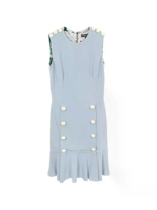 Dolce & Gabbana 10s Sleeveless Ruffled Dress - Blue