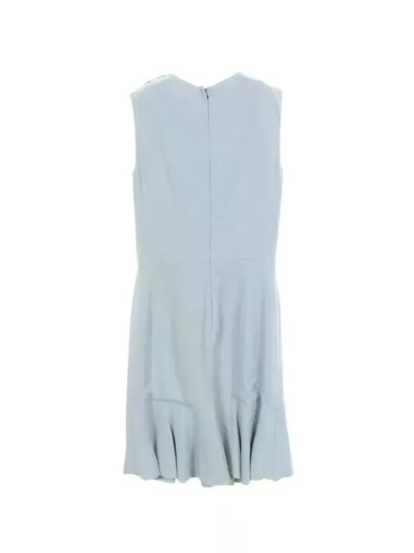 Dolce & Gabbana Sleeveless Midi Dress With Button Embellishments And Ruffled Hem
