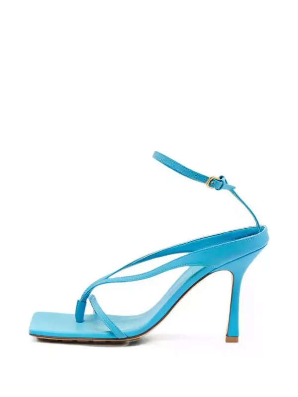 Bottega Veneta Stretch Leather Heeled Sandals - Blue
