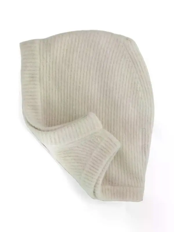 Rick Owens Ribbed Knit Balaclava Hat - Neutrals