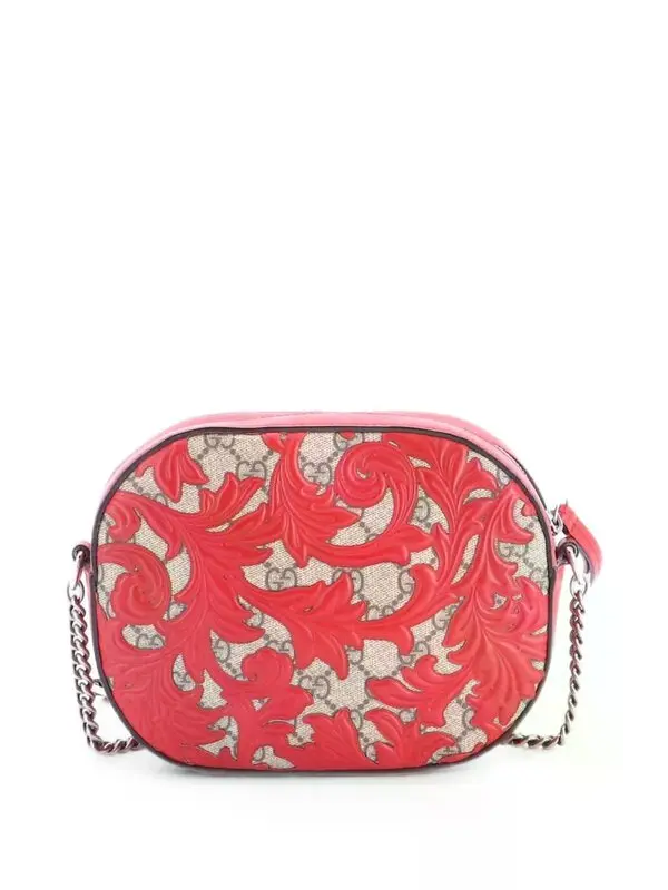 Gucci Chain Arabesque Gg Coated Canvas With Leather Mini Crossbody Bag
