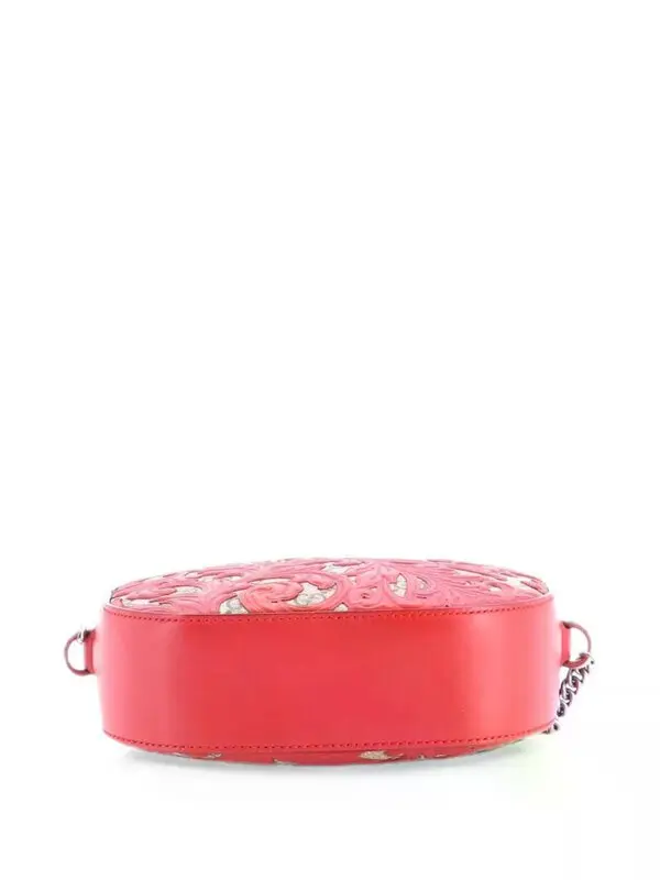 Gucci Chain Arabesque Gg Coated Canvas With Leather Mini Crossbody Bag