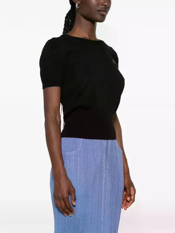 VIVIENNE WESTWOOD Bea Orb Embroidered Short Sleeve Top