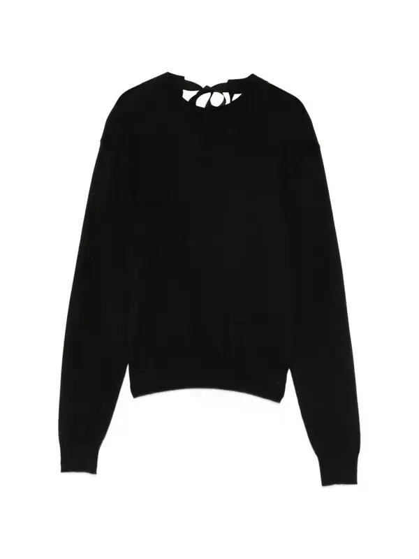 LANVIN Crew Neck Sweater With Rear Bow Detail