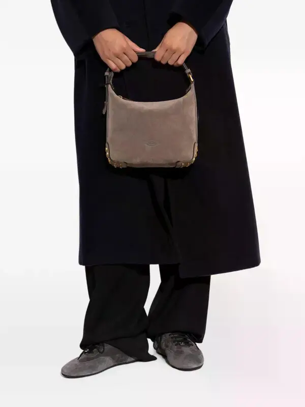 TOD'S Mini Suede Shoulder Bag - Brown