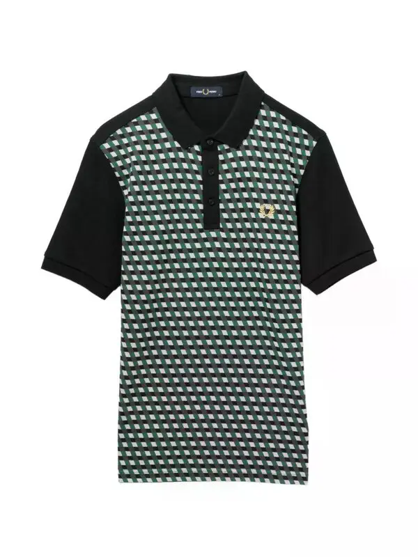 Fred Perry Geometric-print Polo Shirt