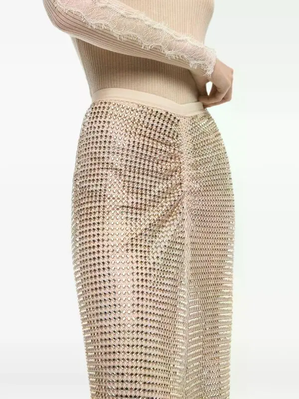 Pinko Crystal Embellished Ruched Midi Skirt