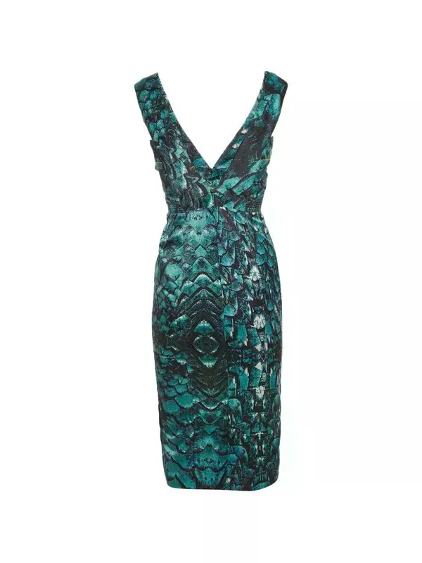 Just Cavalli Python-print V-neck Midi Dress