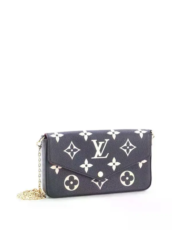 LOUIS VUITTON Felicie Pochette Bicolor Monogram Empreinte Giant Crossbody Bag - Black