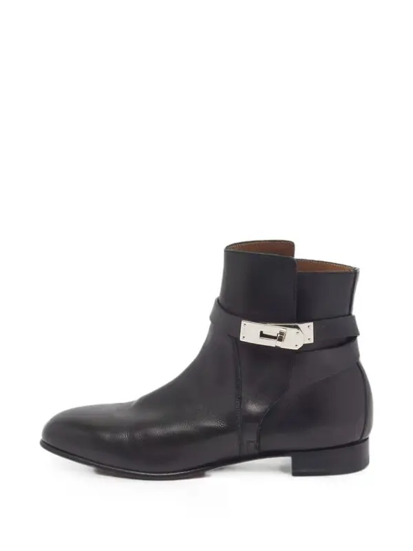 Hermès Leather Ankle Boots With Kelly Clasp