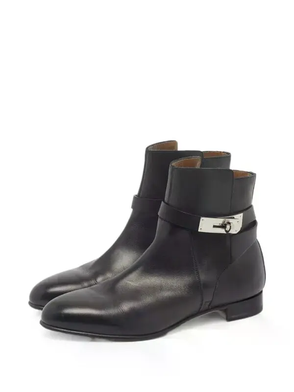Hermès Leather Ankle Boots With Kelly Clasp