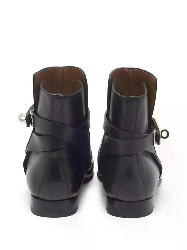 Hermès Leather Ankle Boots With Kelly Clasp