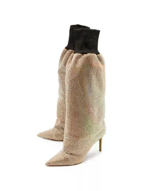 Alexandre Vauthier Crystal-embellished Suede Boots