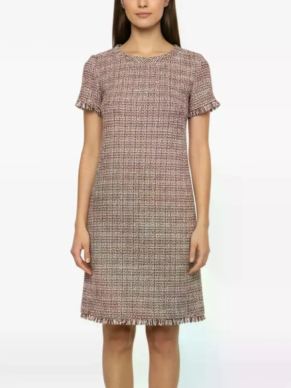 Max Mara Tweed Short-sleeved Mini Dress