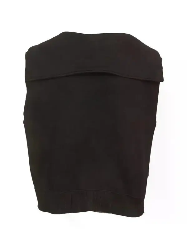 Miu Miu Sleeveless Sweatshirt With V-neck And Ribbed Hem