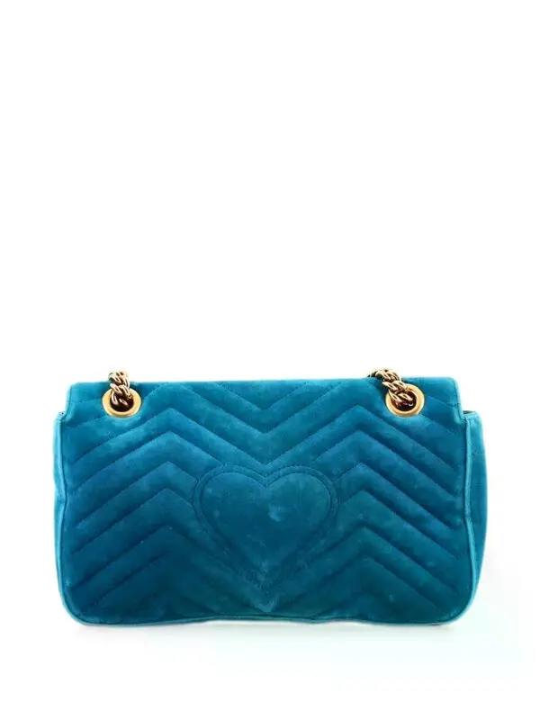 Gucci Matelasse Velvet Small Shoulder Bag - Blue