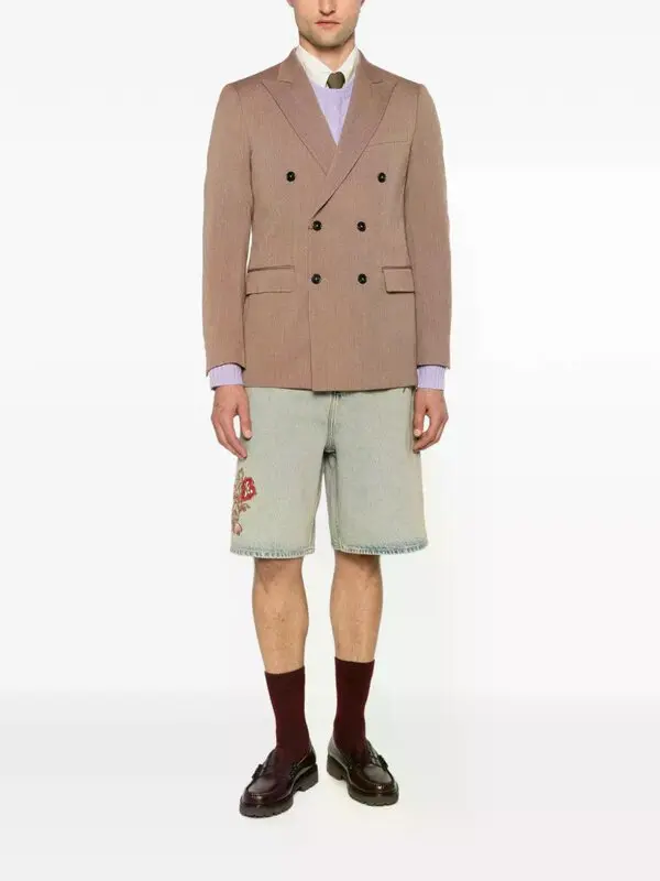 Drole De Monsieur Double-breasted Herringbone Blazer