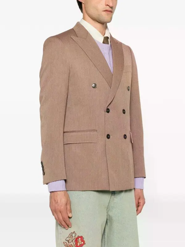 Drole De Monsieur Double-breasted Herringbone Blazer