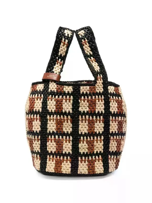 A.p.c. Woven Raffia Tote Bag - Black