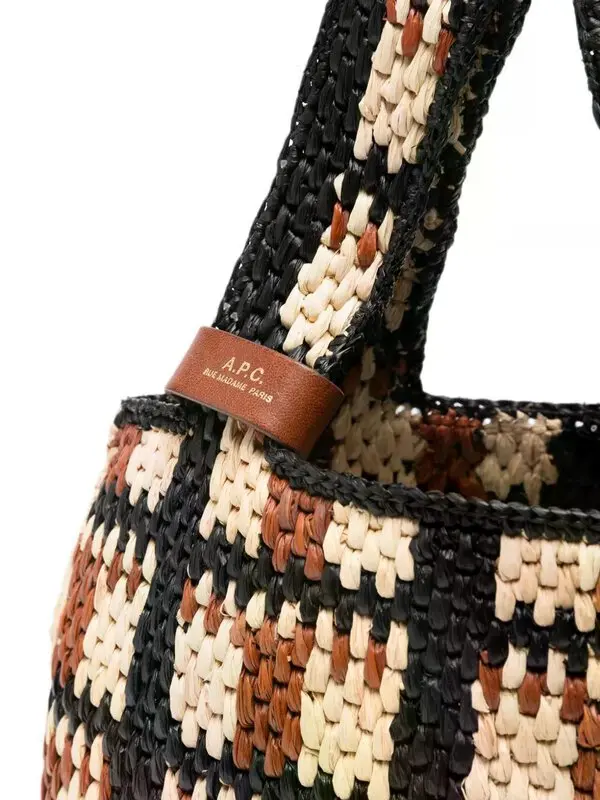 A.p.c. Woven Raffia Tote Bag - Black