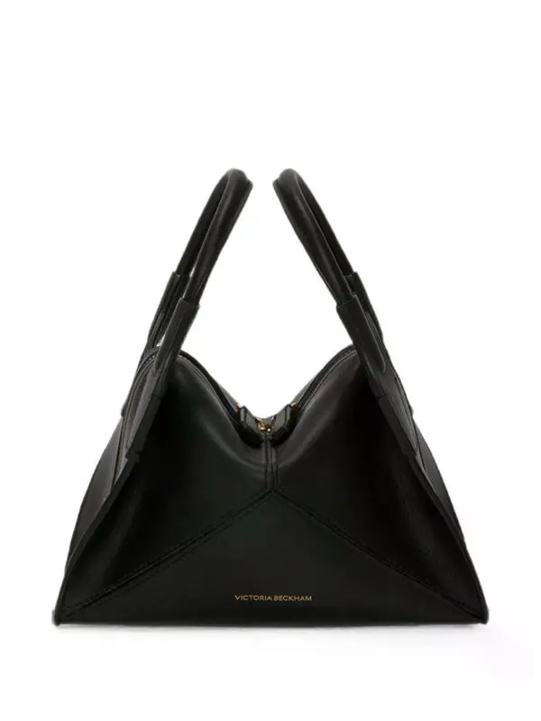 Victoria Beckham Mini Plié Leather Tote Bag - Black